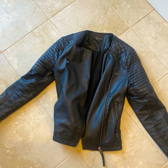 Topshop | Jackets & Coats | Topshop Leather Jacket | Poshmark